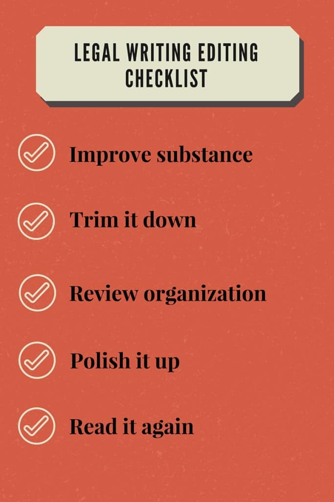 How to Improve Legal Writing Part 2: Use an Editing Checklist | Law ...